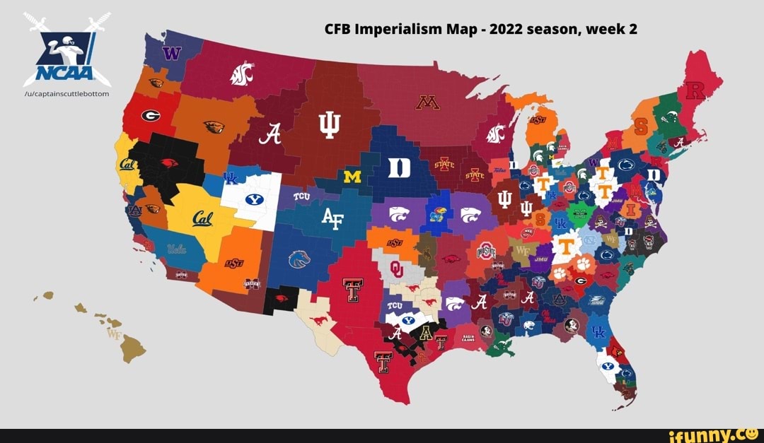 CFB Imperialism Map - 2022 season, week 2 - iFunny