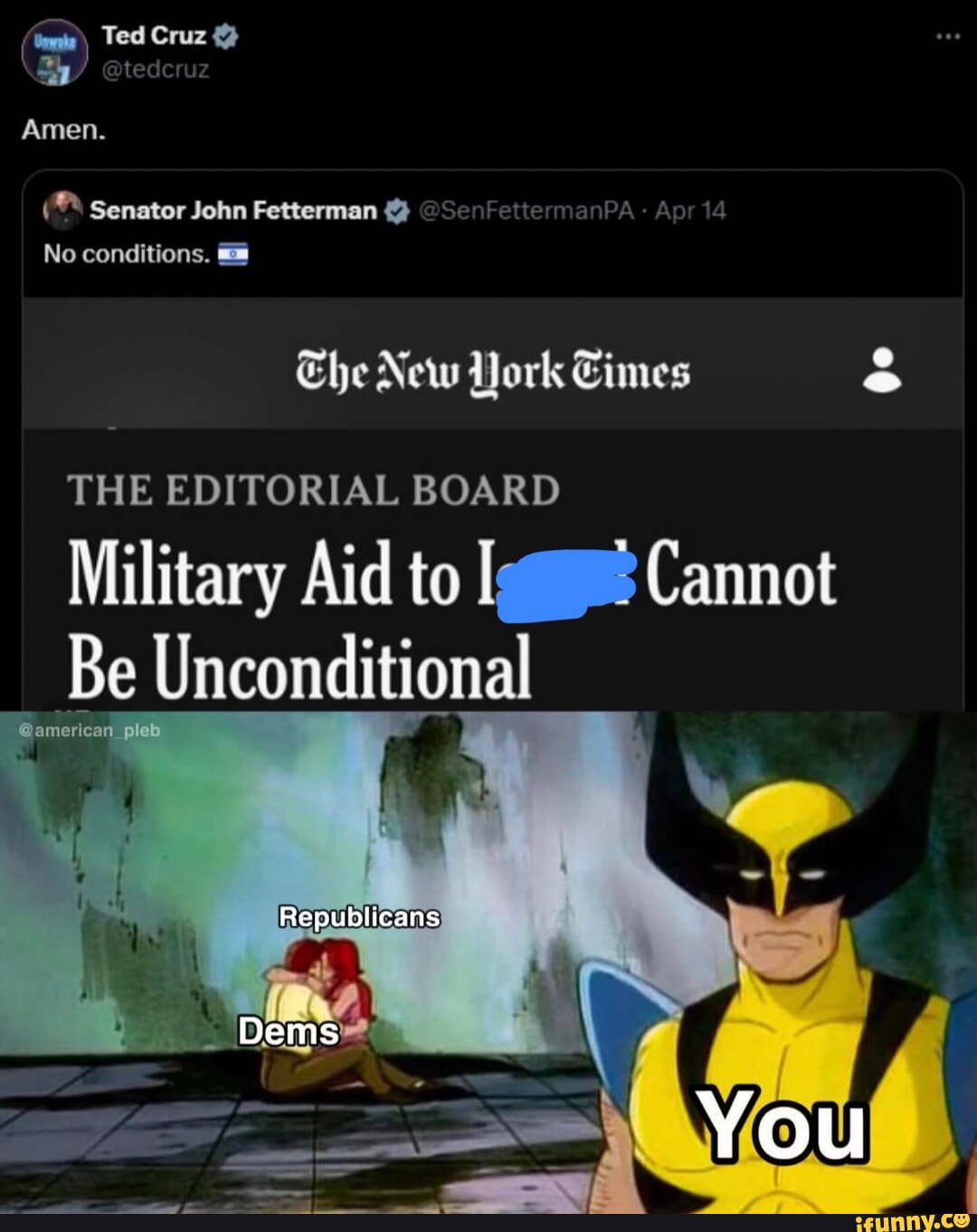 Ted Cruz @tedcruz Amen. Senator John Fetterman @SenfettermanPA Apr 14 ...
