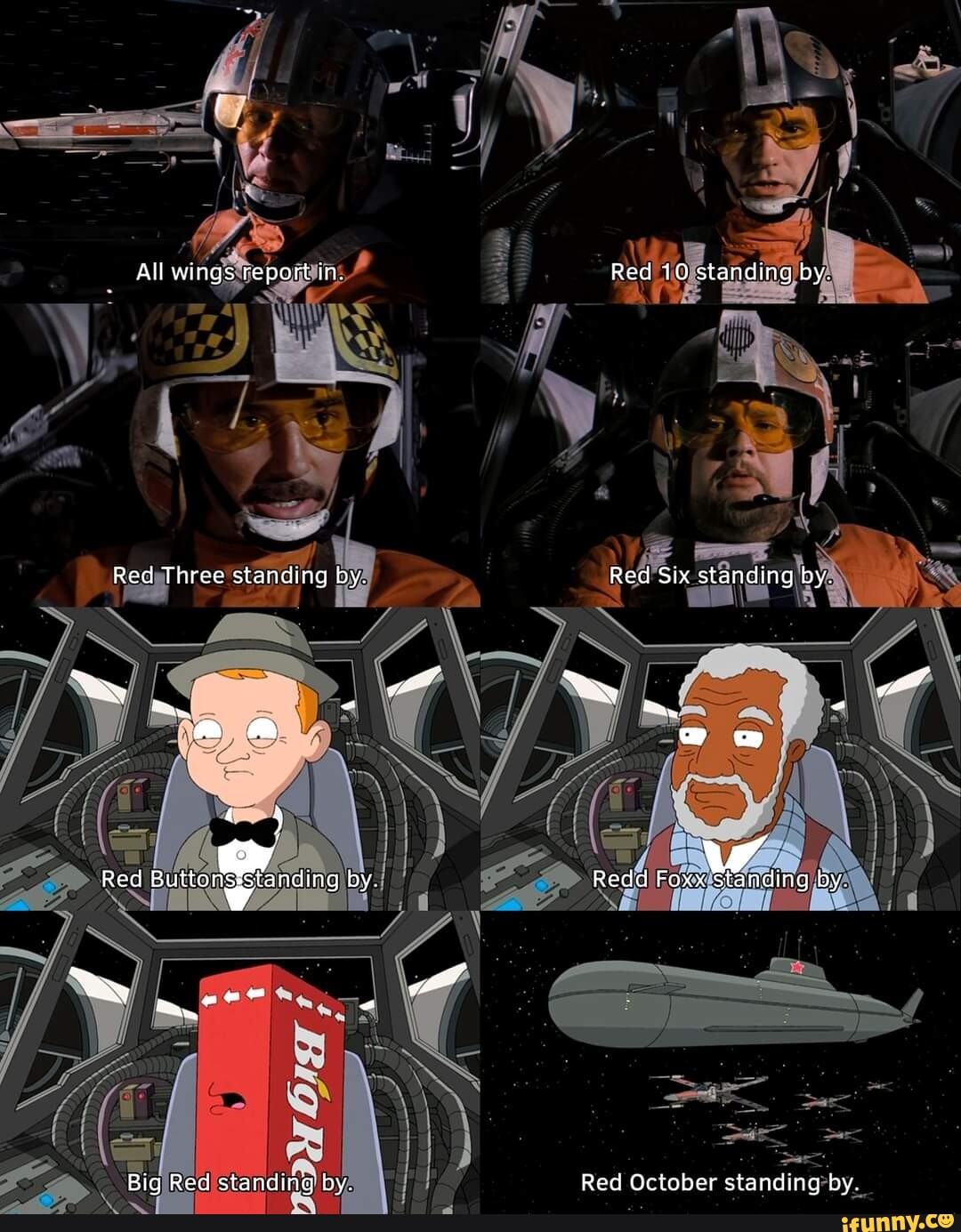 All wings report in. Red 10 standing by. Red Three standing by. Red Six ...