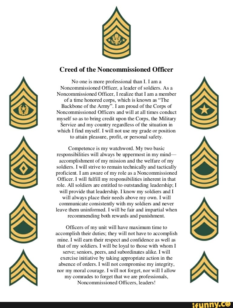 Creed of the Noncommissioned Officer No one is more professional than I ...