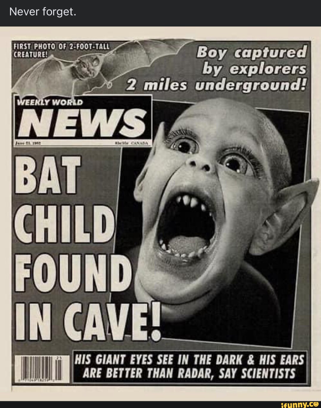 Never forget. FIRST PHOTO OF 2-FOOT-TALL CREATURE! Boy captured by ...