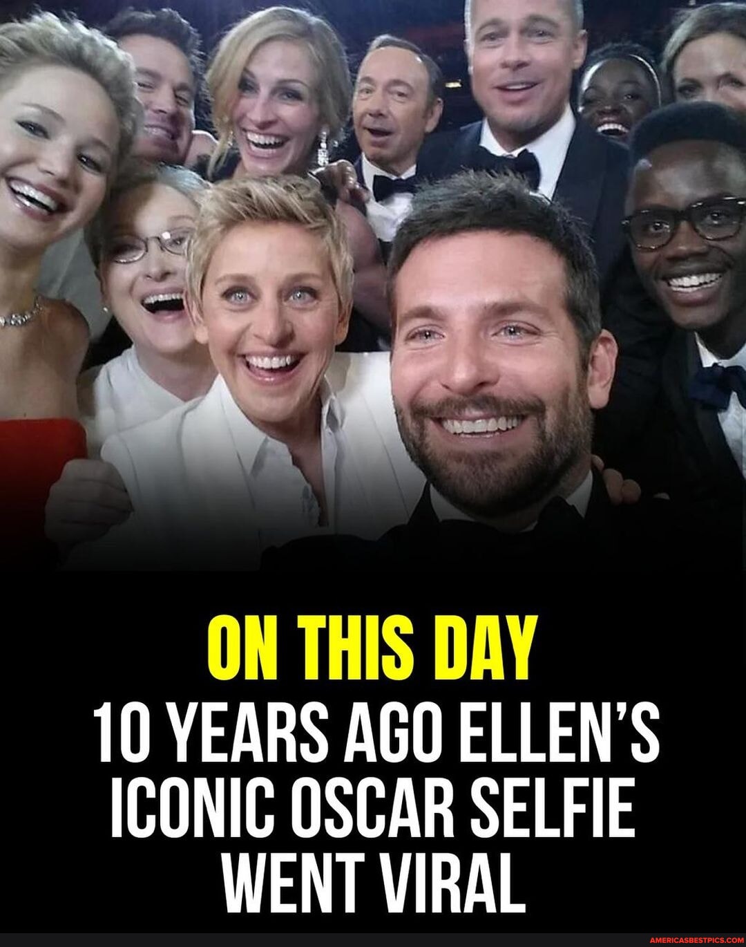 On this day years ago Ellen shared her viral Oscars picture - ON THIS ...