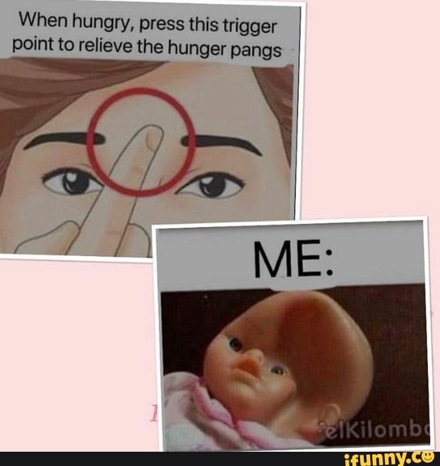 When hungry, press this trigger point to relieve the hunger pangs - iFunny