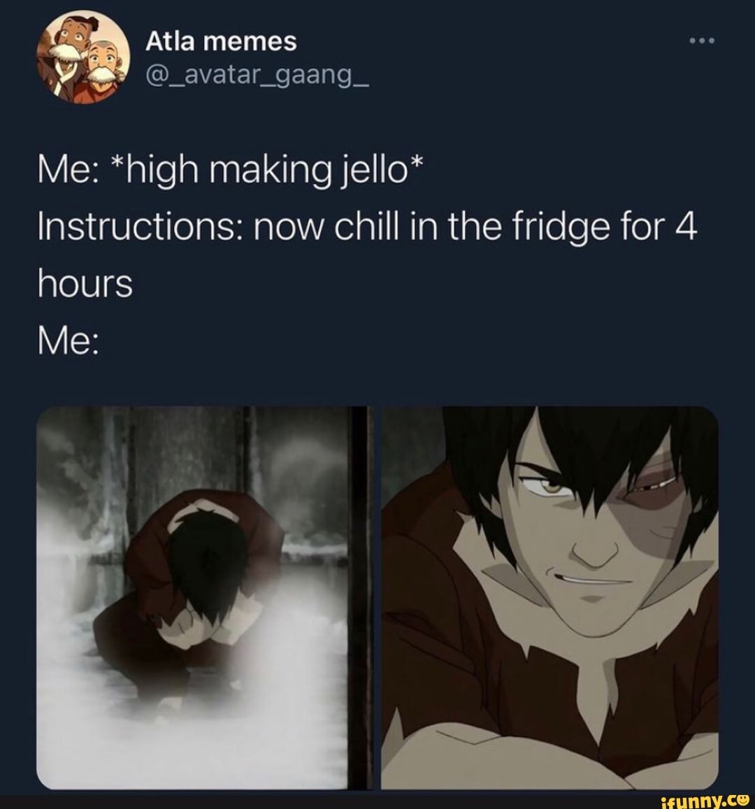 Atla memes Me: *high making jello* Instructions: now chill in the ...