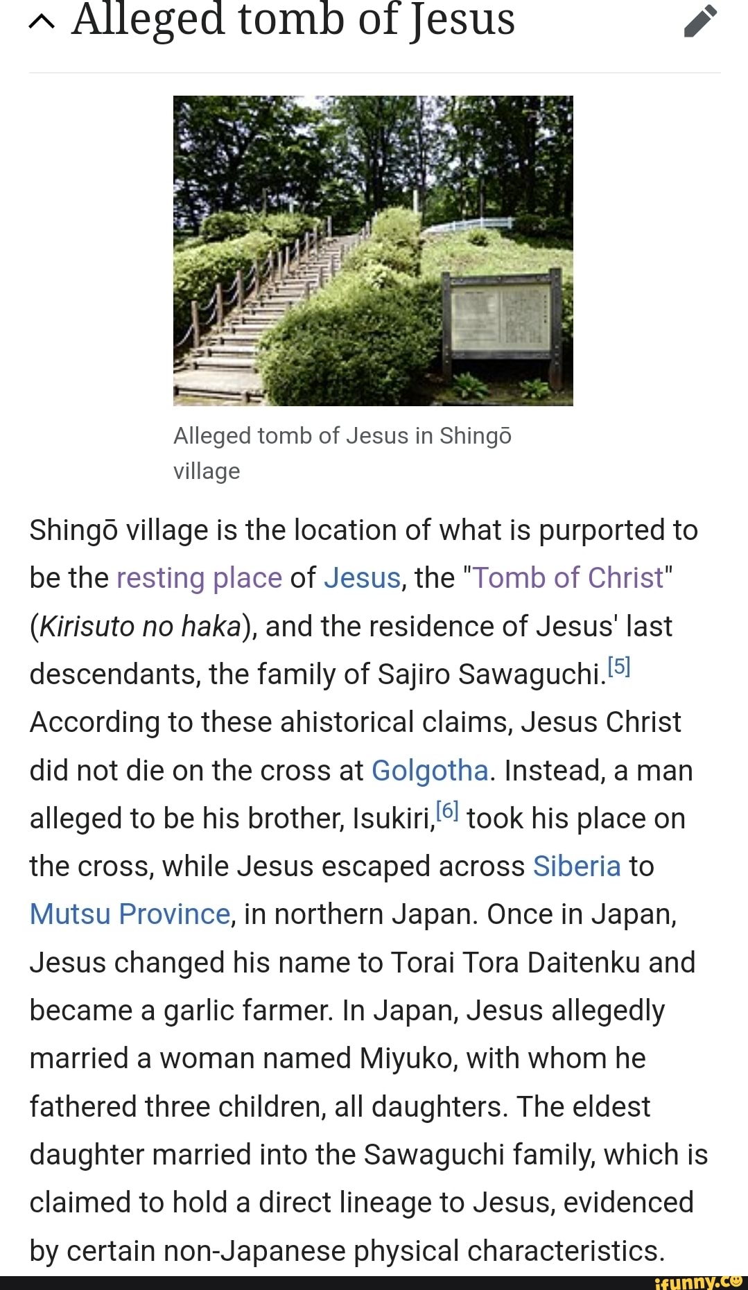 A Alleged tomb of Jesus Alleged tomb of Jesus in Shingo village Shing6 ...