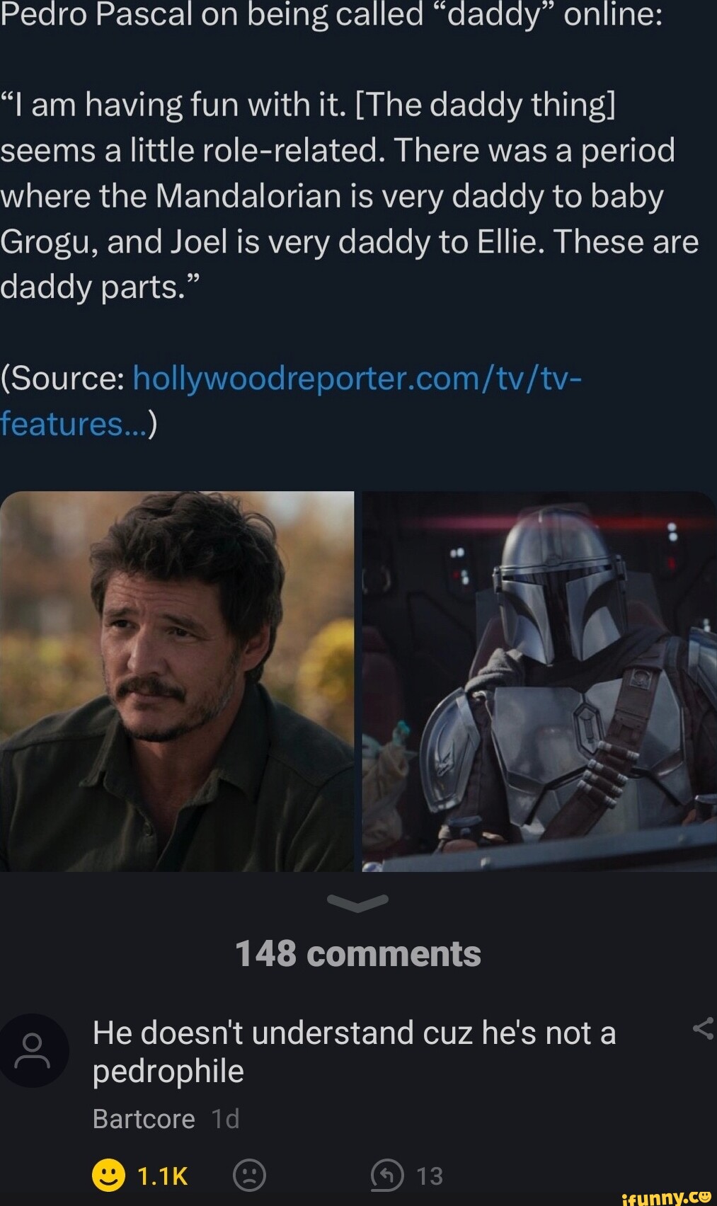 Pedro Pascal on being callea online: "am having fun with it. [The daddy ...