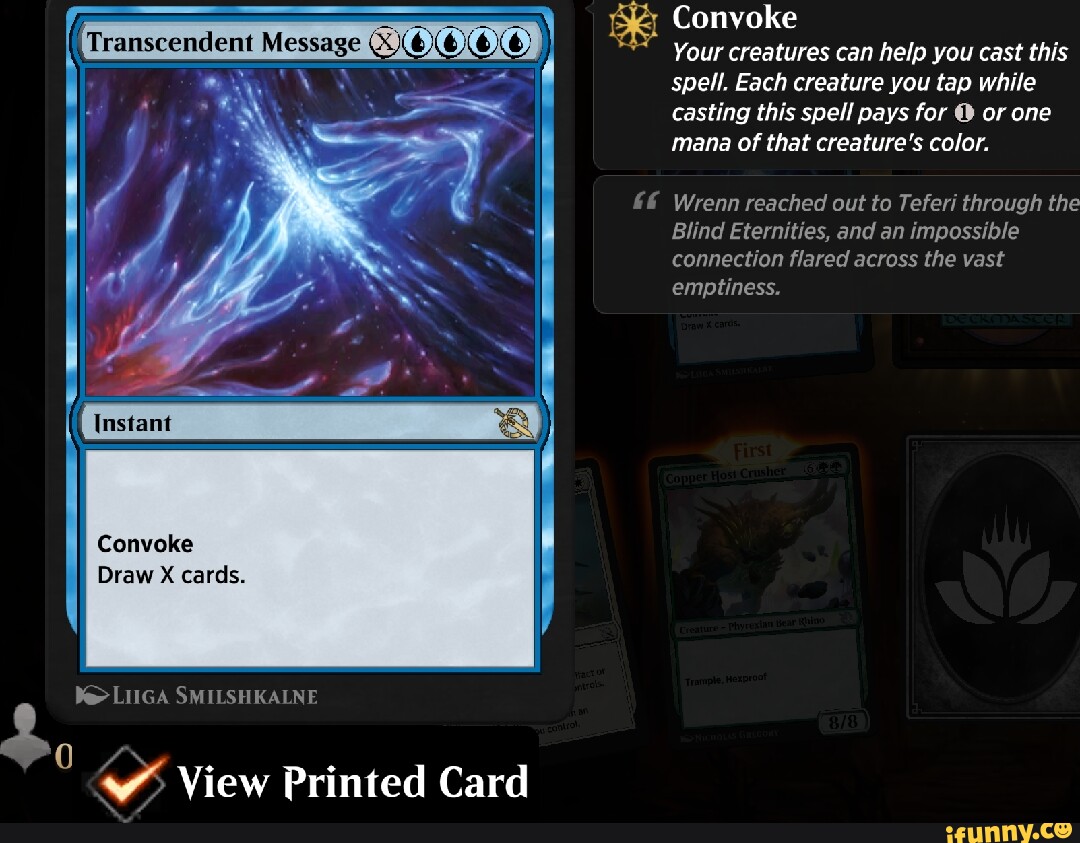Convoke Transcendent Message Your creatures can help you cast this ...
