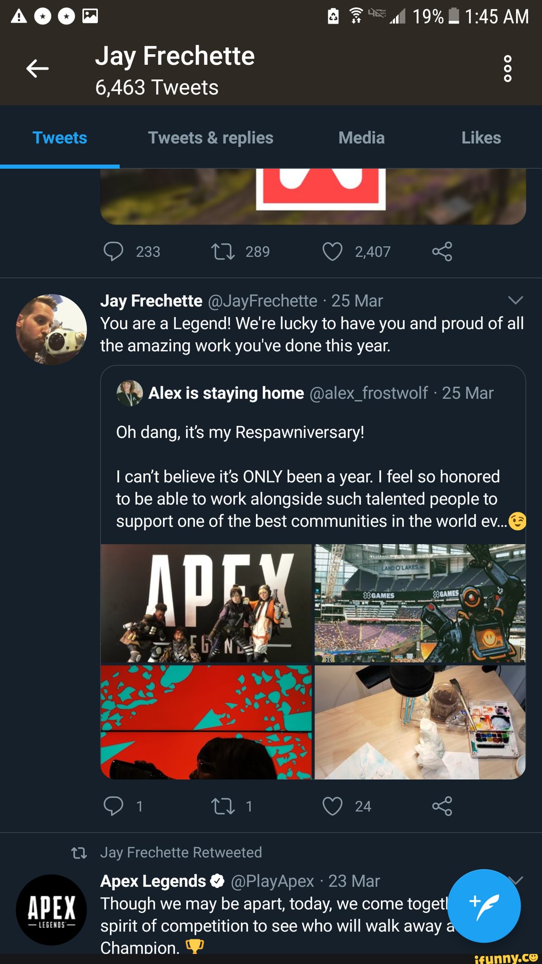 AOOd "619% AM Jay Frechette 6,463 Tweets Tweets Tweets & replies Media ...