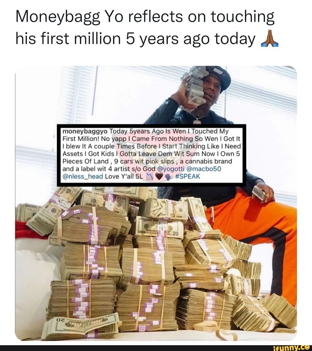 Moneybagg Yo reflects on touching his first million 5 years ago today A ...