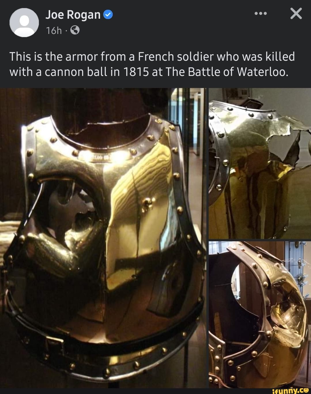 Joe Rogan This is the armor from a French soldier who was killed with a ...