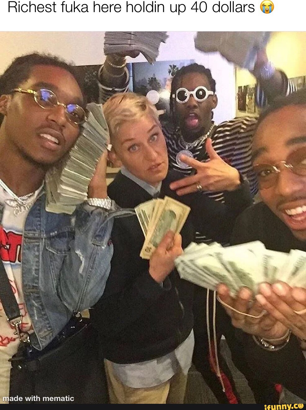 Nah this is somethin else - Richest fuka here holdin up 40 dollars jade with mematic - iFunny