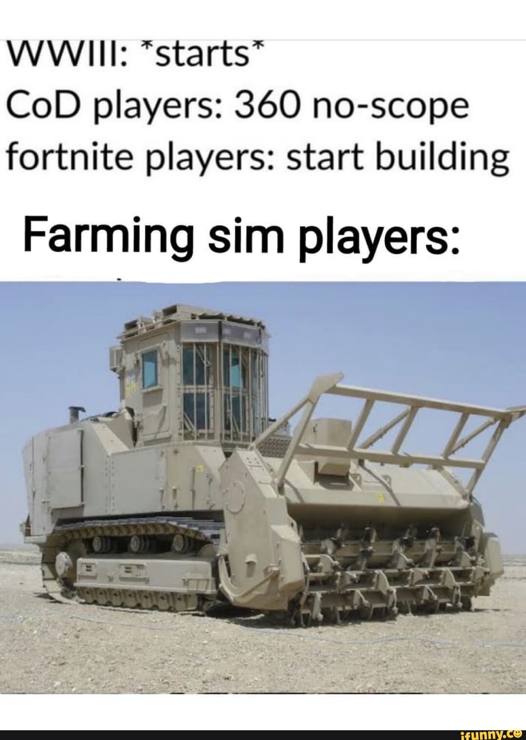 WWIII: *starts* CoD players: 360 no-scope fortnite players: start ...