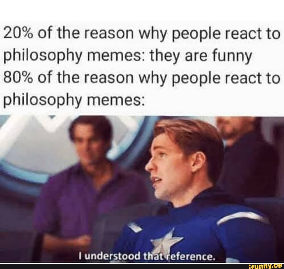 20% of the reason why people react to philosophy memes: they are funny ...