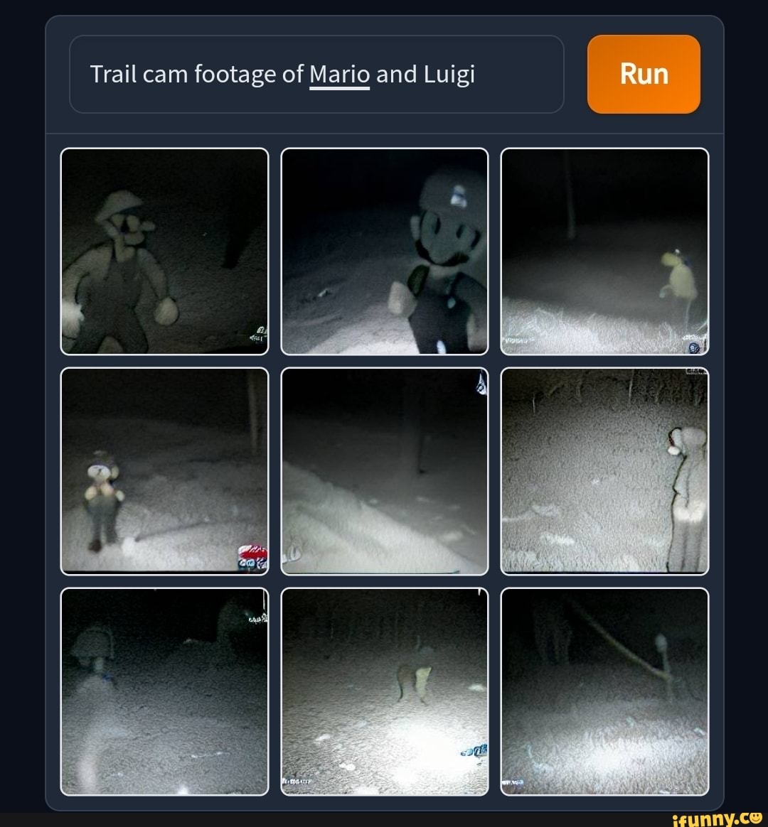Trail cam footage of Mario and Luigi Run Run - iFunny
