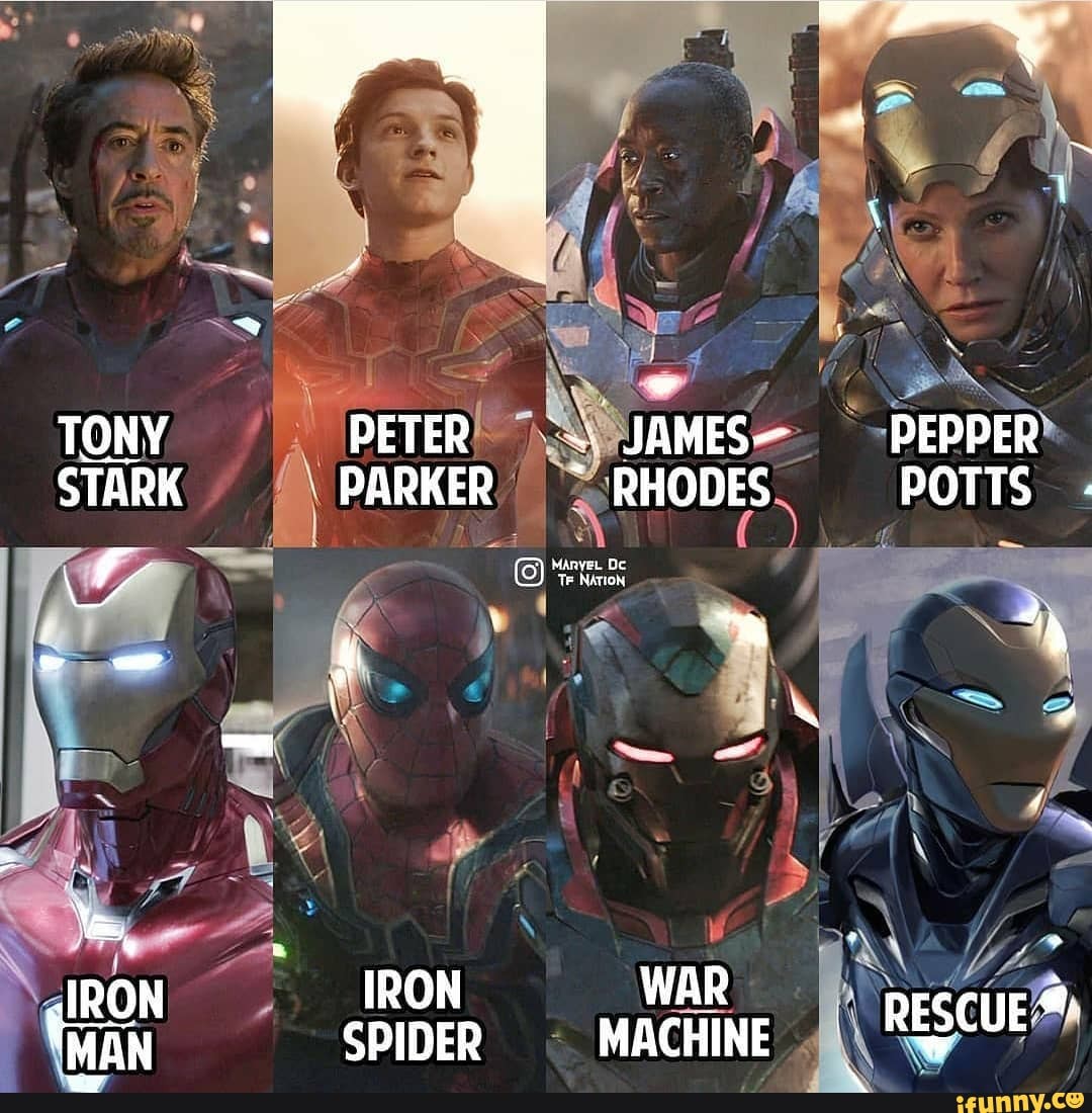 PEPPER? POTTS TONY. STARK SPIDER MACHINE - iFunny