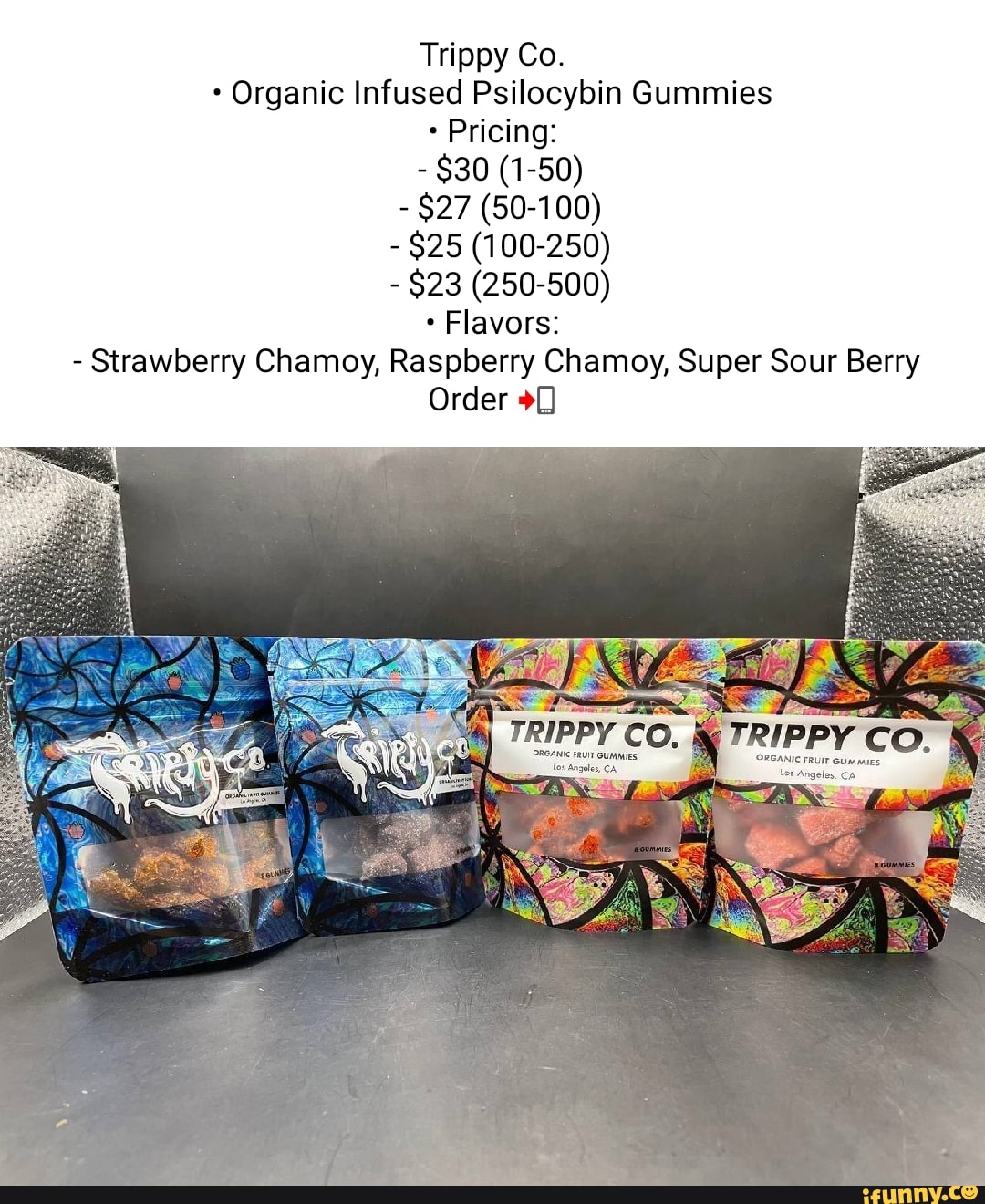 Trippy Co. Organic Infused Psilocybin Gummies Pricing: $30 (1-50) $27 ...