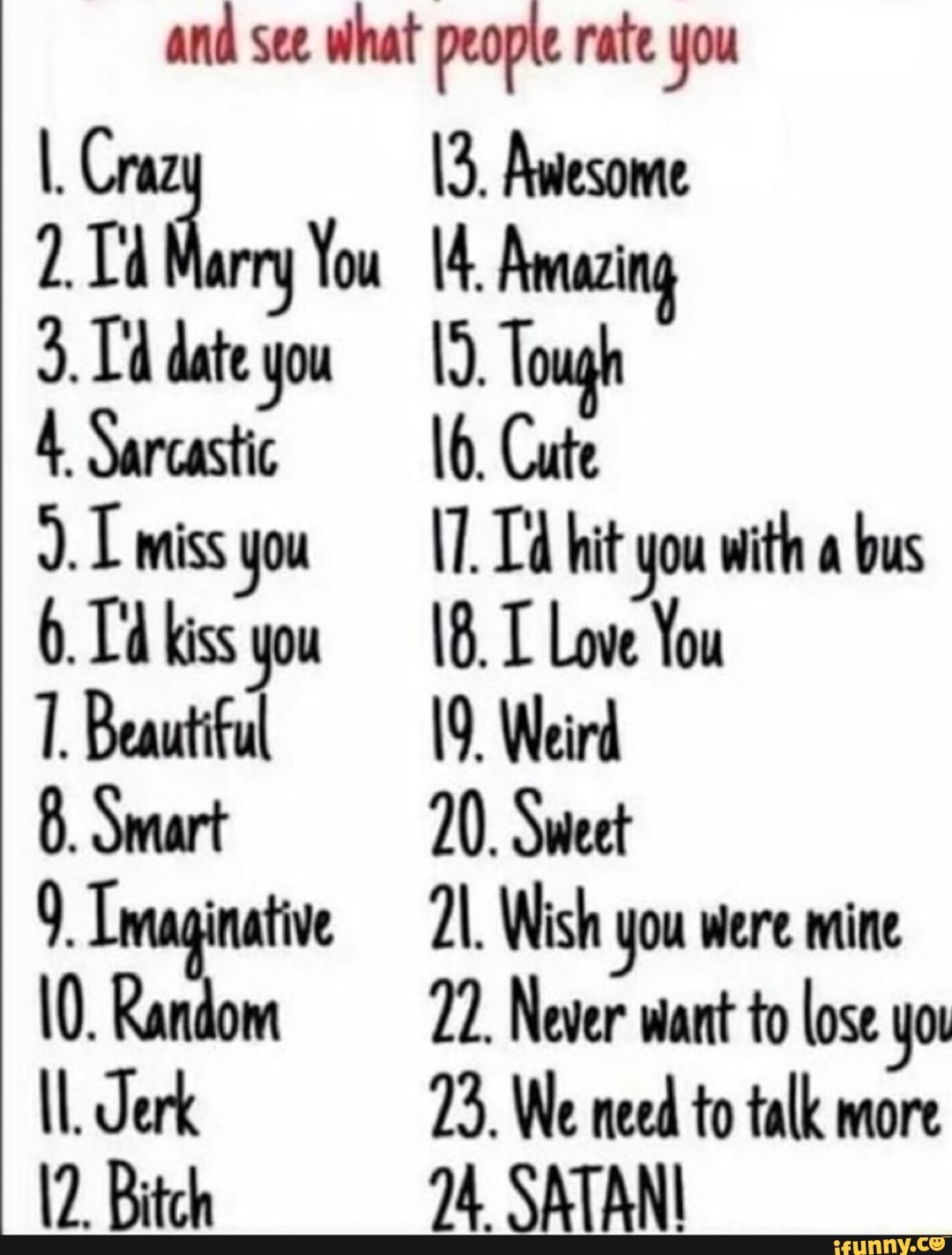 And see what people rate you 2. Td Marry You 2.14 en 4 Sarcastic q ...