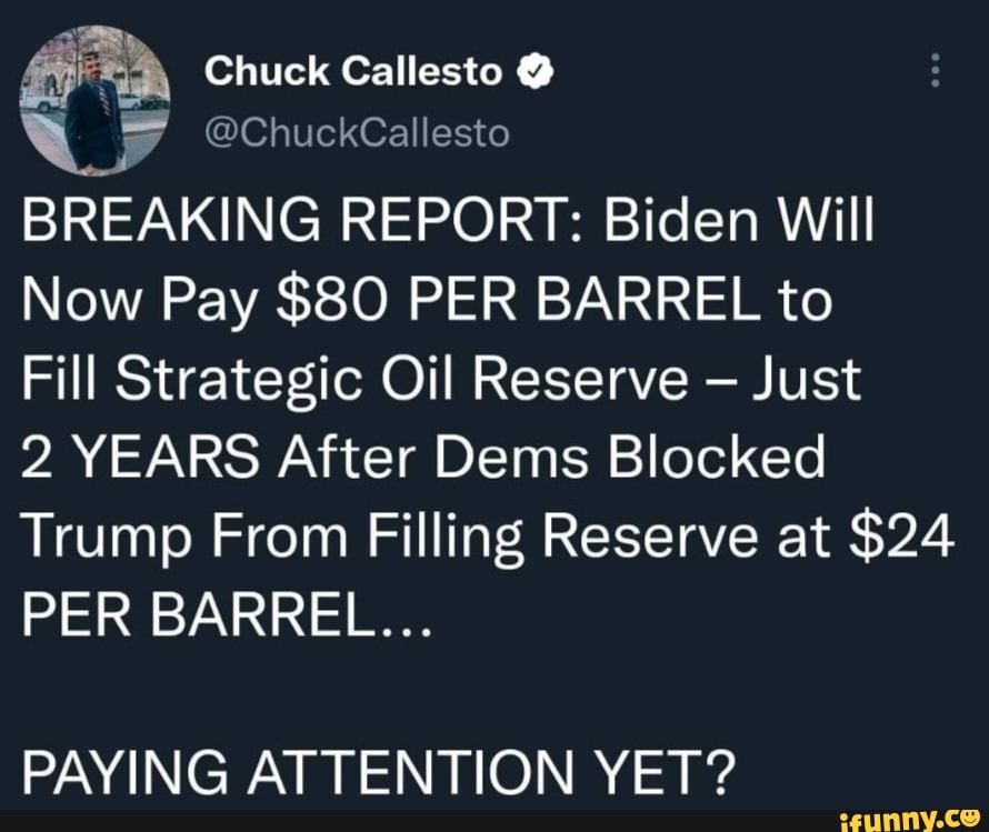 Chuck Callesto wy wChuckCallesto BREAKING REPORT: Biden Will Now Pay ...