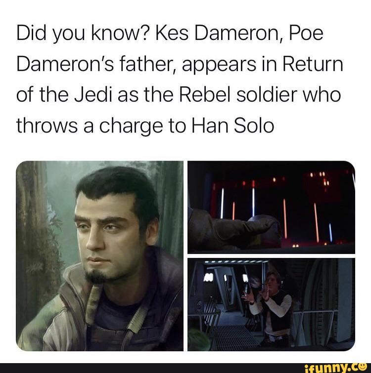 Did you know? Kes Dameron, Poe Dameron's father, appears in Return of ...