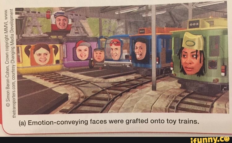 (a) Emotion-conveying faces were grafted onto toy trains. - iFunny
