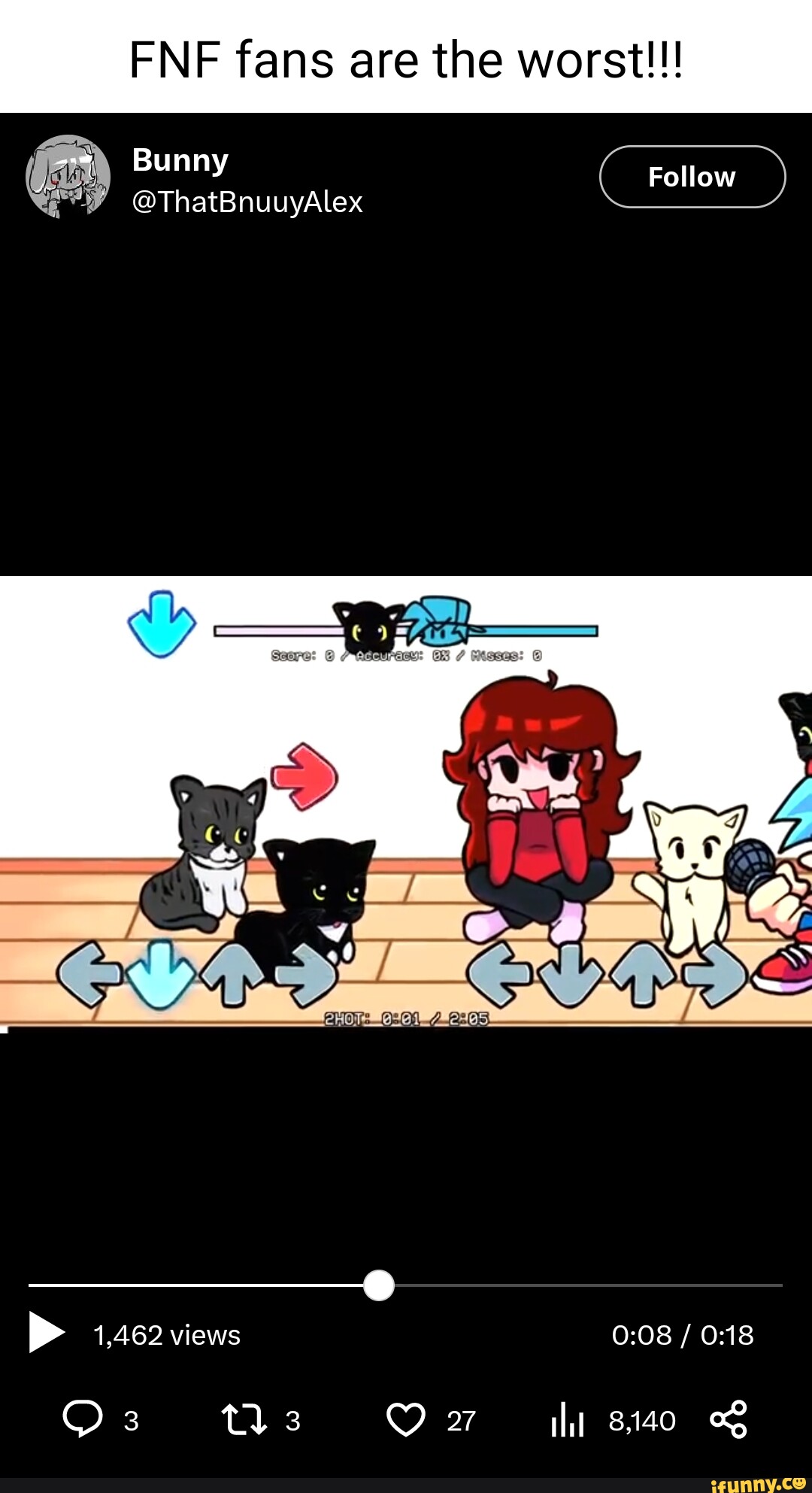 FNF fans are the worst!!! Bunny Follow @ThatBnuuyAlex -_-_-9@ 1.462 ...