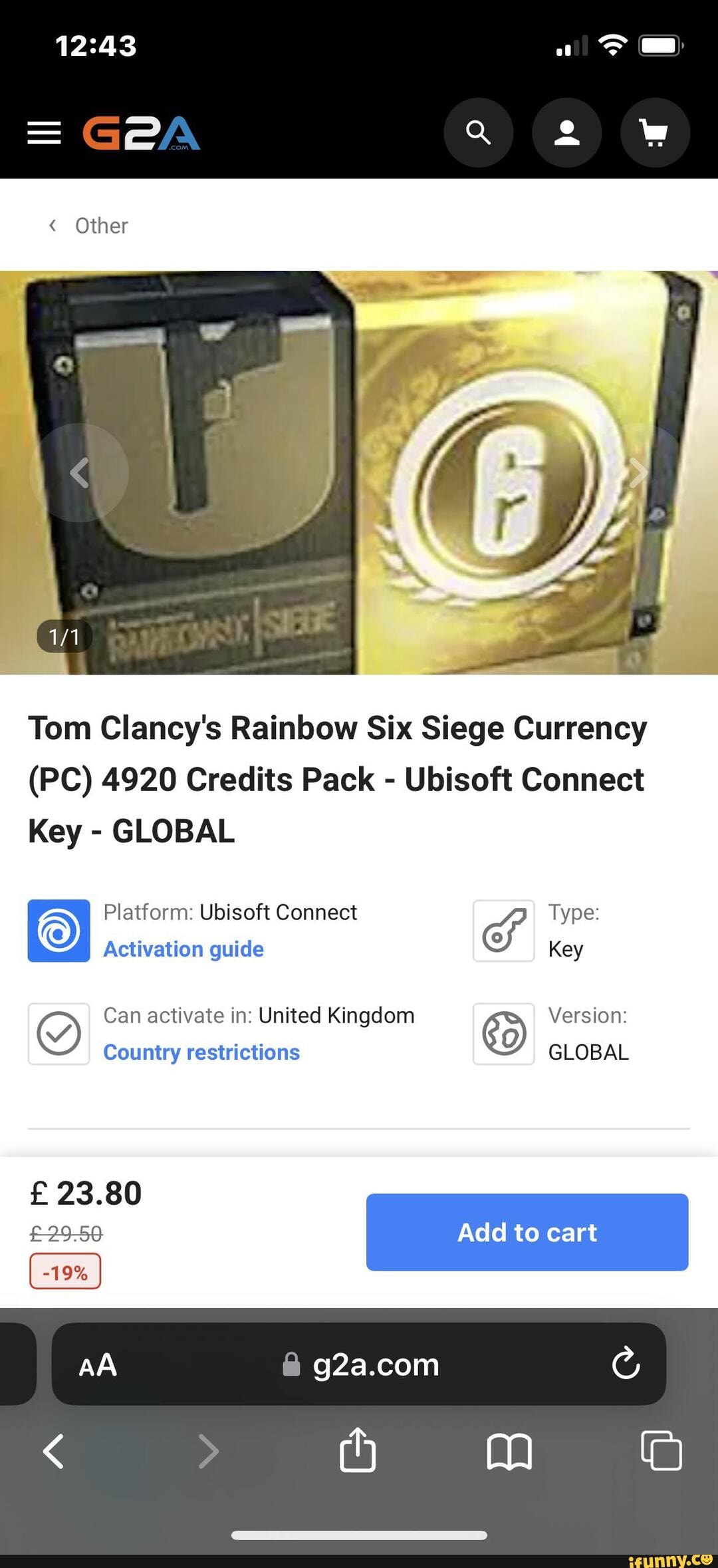 GEA Other Tom Clancy's Rainbow Six Siege Currency (PC) 4920 Credits ...