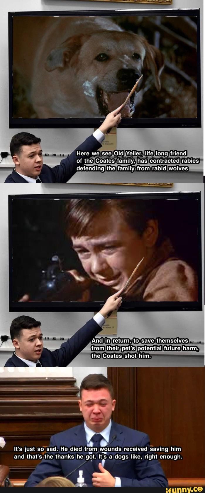 Here we see Old Yeller, life long friend of the Coates family, has ...