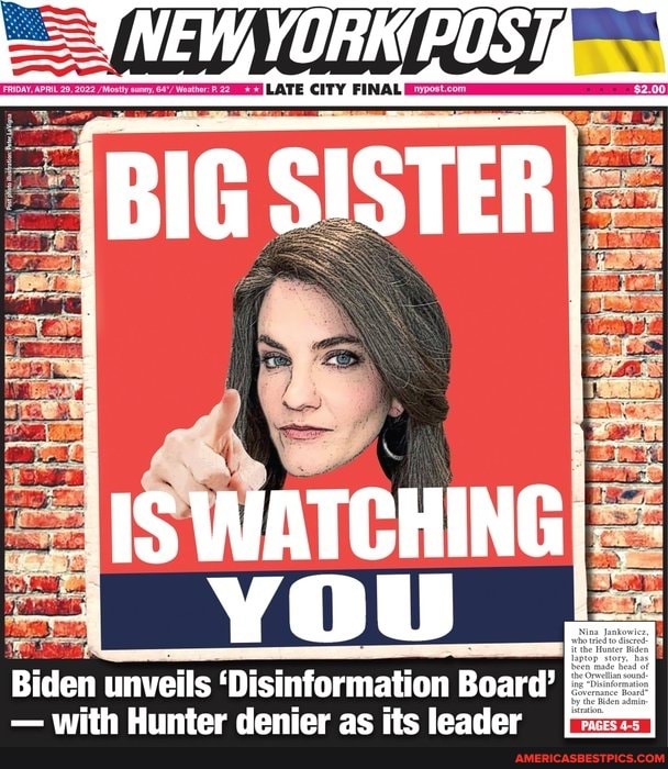NEW LATE CITY FINAL' PUS Biden unveils 'Disinformation Board' - with Hunter denier as its leader ...