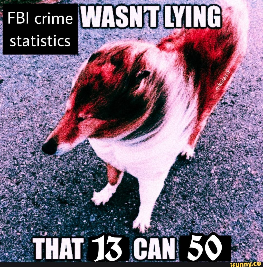 FBI crime statistics WA LYING Statistics THAT 13 CAN 50 - iFunny