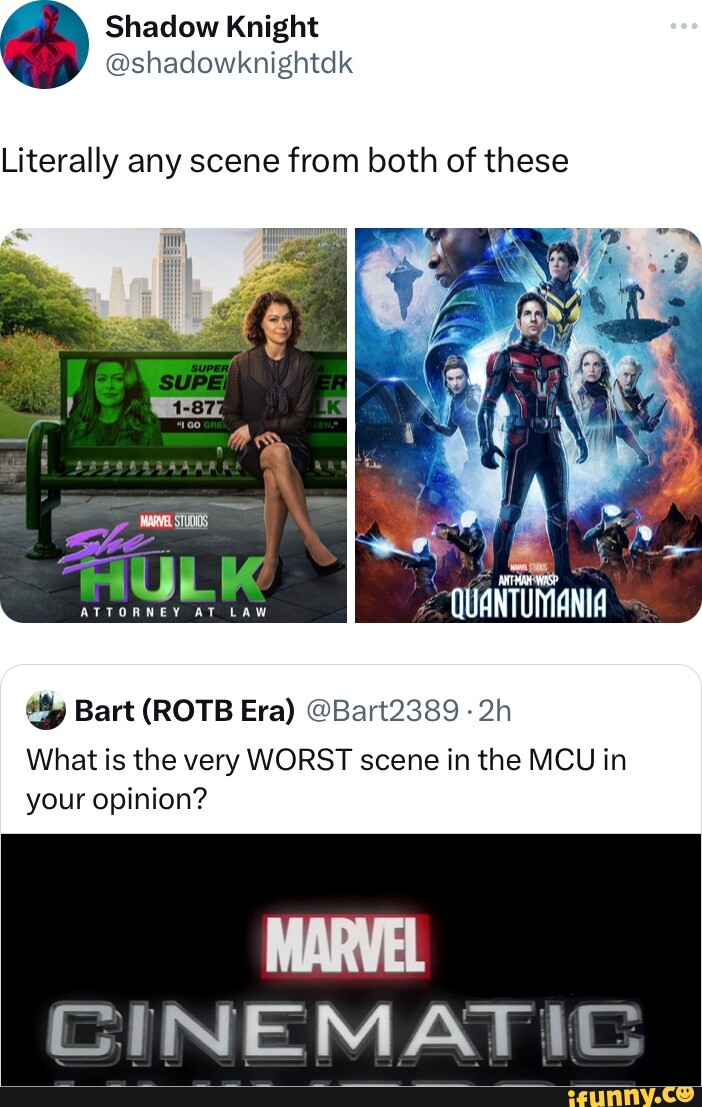 Shadow Knight Literally any scene from both of these QUANTUMANIA @y ...