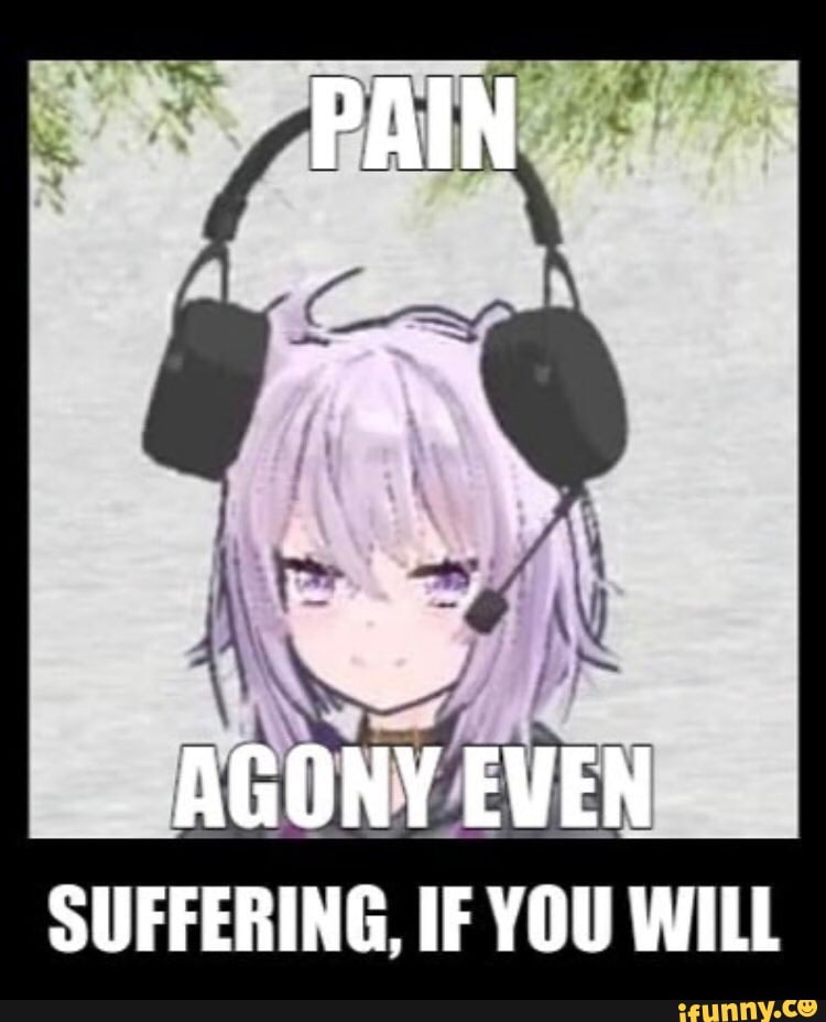 PAIN AGONY EVEN SUFFERING. IF YOU WILL - iFunny