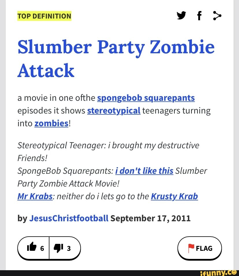 Spongebob The Slumber Party Zombie