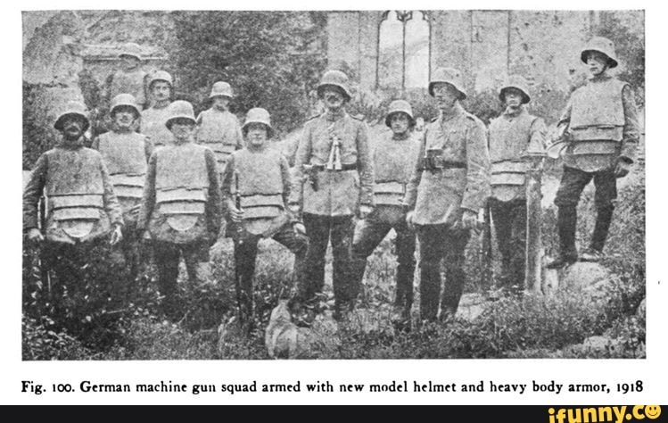Fig. 100. German machine gun squad armed with new model helmet and ...