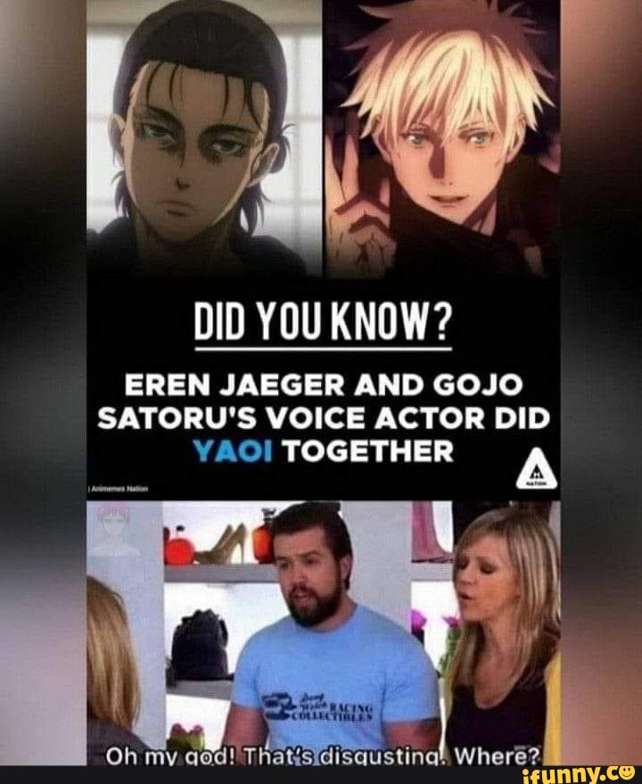 DID YOU KNOW? EREN JAEGER AND GOJO SATORU'S VOICE ACTOR DID YAO ...