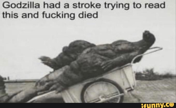 Godzilla had stroke trying to read this and fucking died - iFunny