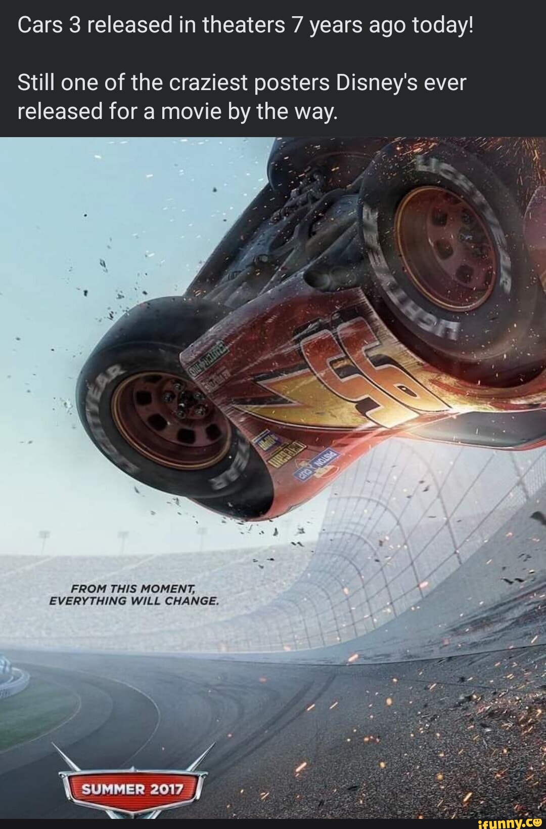 Cars 3 released in theaters 7 years ago today! Still one of the ...