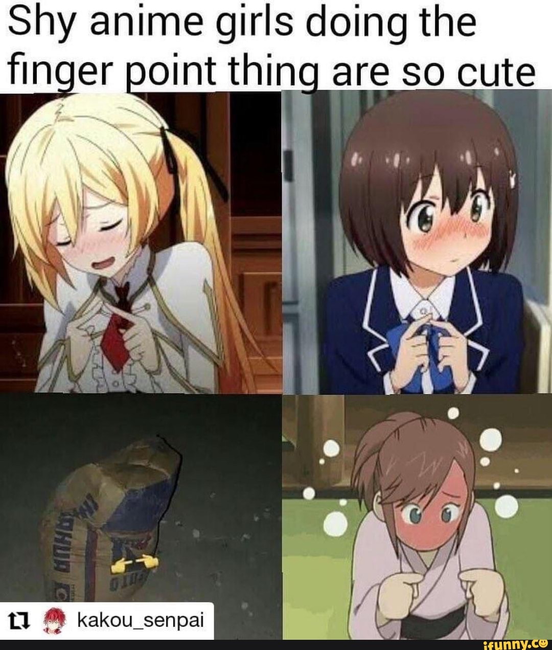 Shy anime girls doing the finger point thing are so cute Ny kakou ...