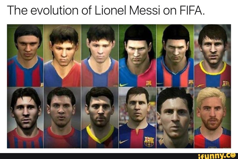 The evolution of Lionel Messi on FIFA. - )