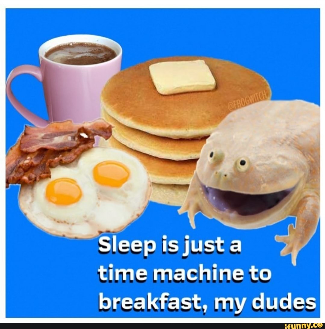 Sleep is just time machine to breakfast, my dudes - iFunny