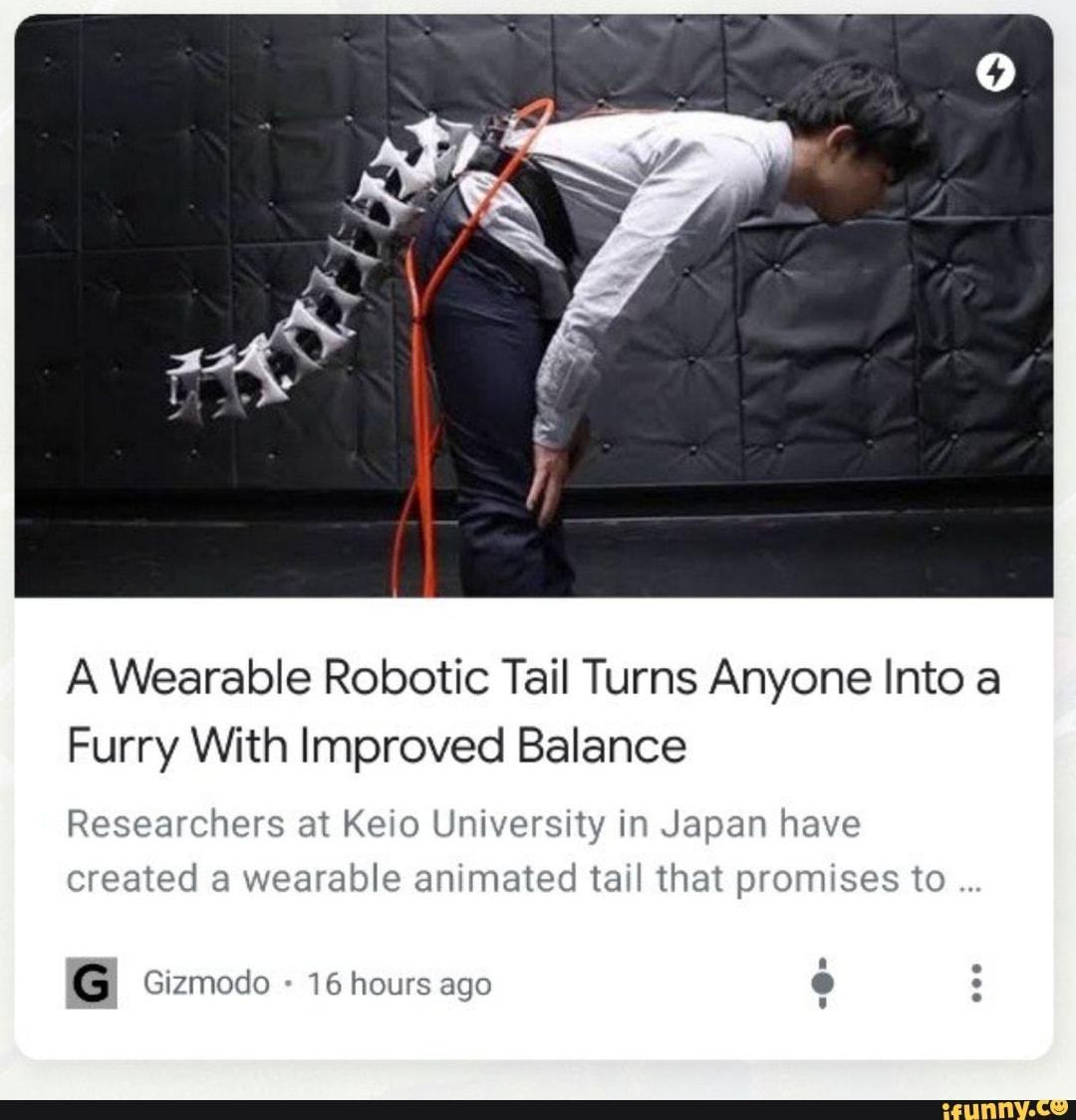 A Wearable Robotic Tail Turns Anyone Into a Furry With Improved Balance ...