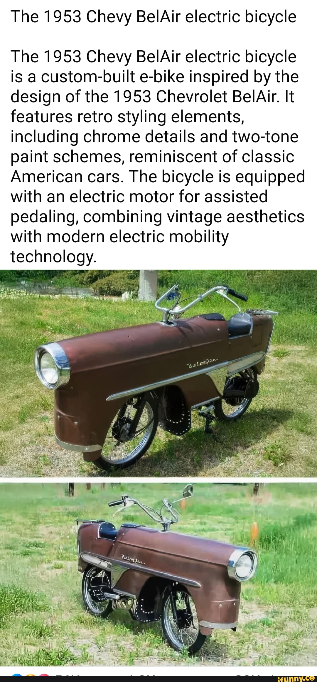 The 1953 Chevy BelAir electric bicycle The 1953 Chevy BelAir electric ...