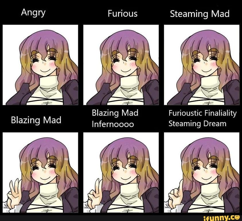 Angry Furious Steaming Mad Blazing Mad Furioustic Finaliality ...