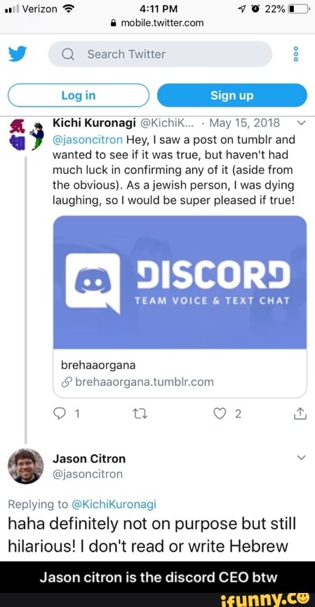 Jason citron is the discord CEO btw - iFunny