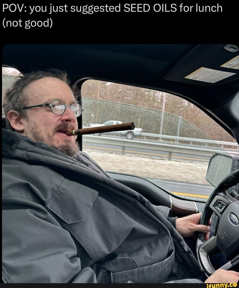POV: you just suggested SEED OILS for lunch (not good) - iFunny