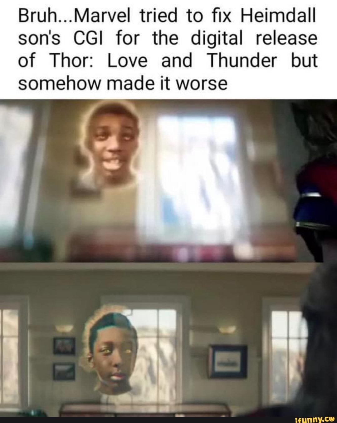 Bruh...Marvel tried to fix Heimdall son's CGI for the digital release ...