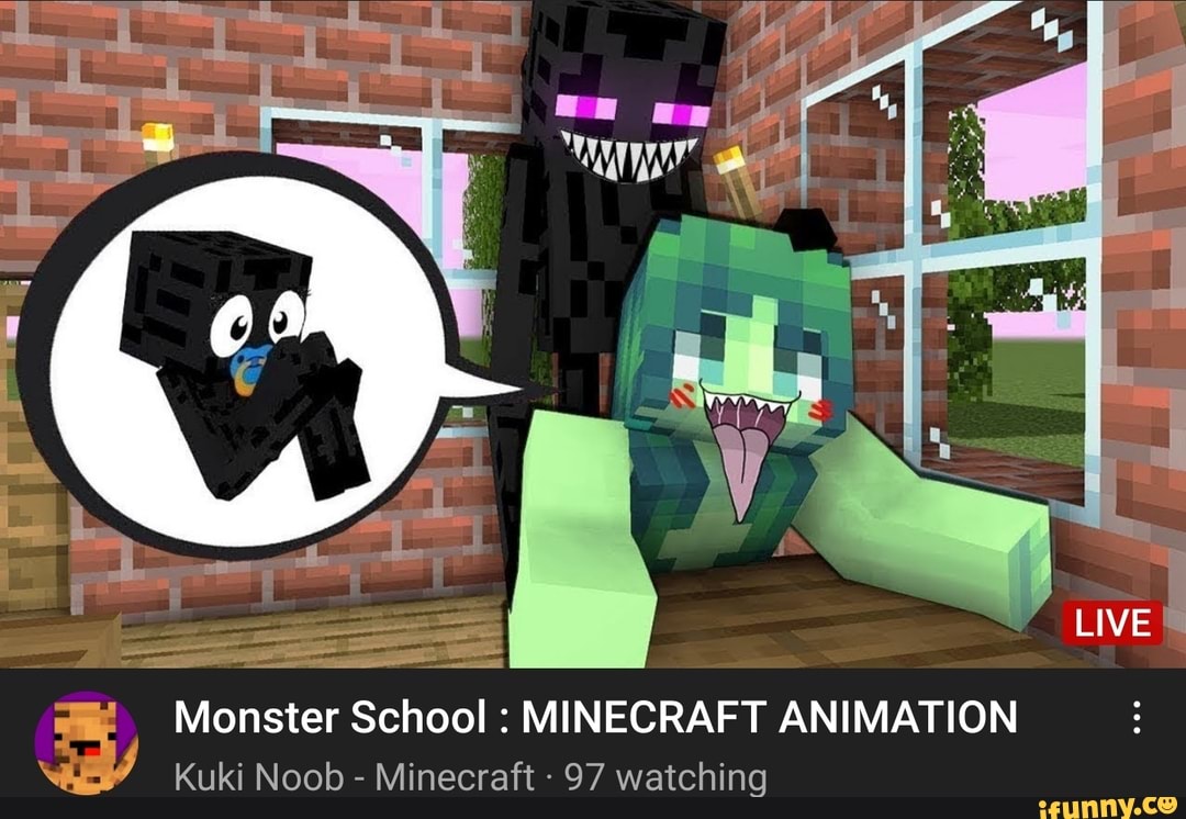 LIVE Monster School : MINECRAFT ANIMATION Kuki Noob Minecraft 97 ...