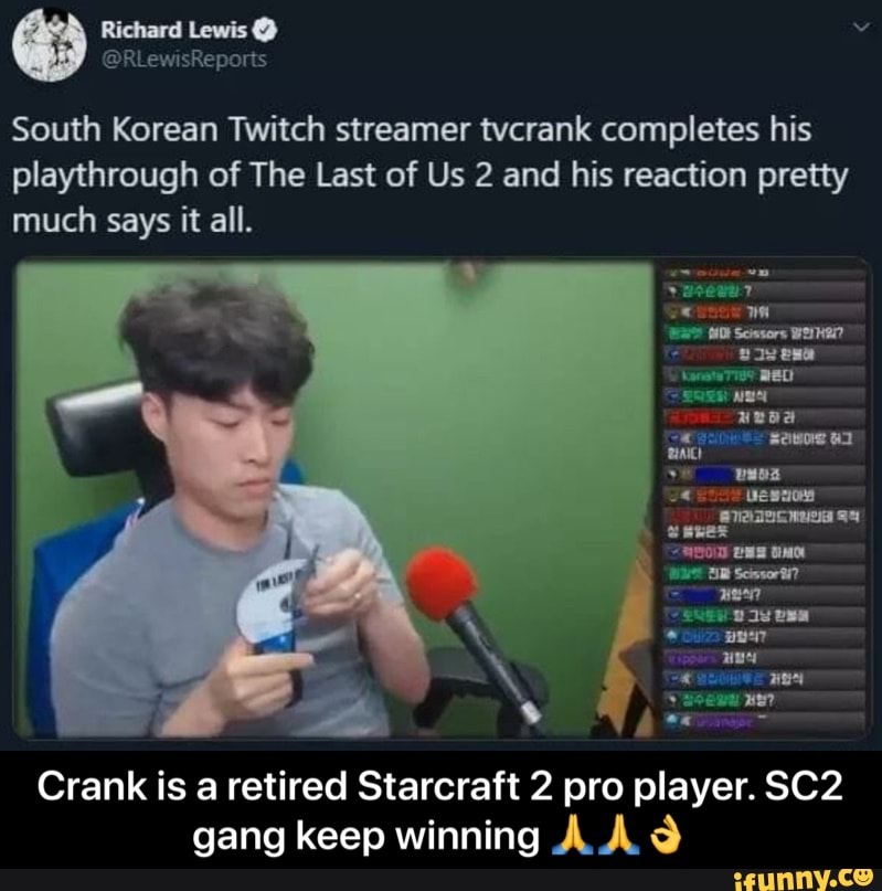 South Korean Twitch streamer tvcrank completes his playthrough of The ...