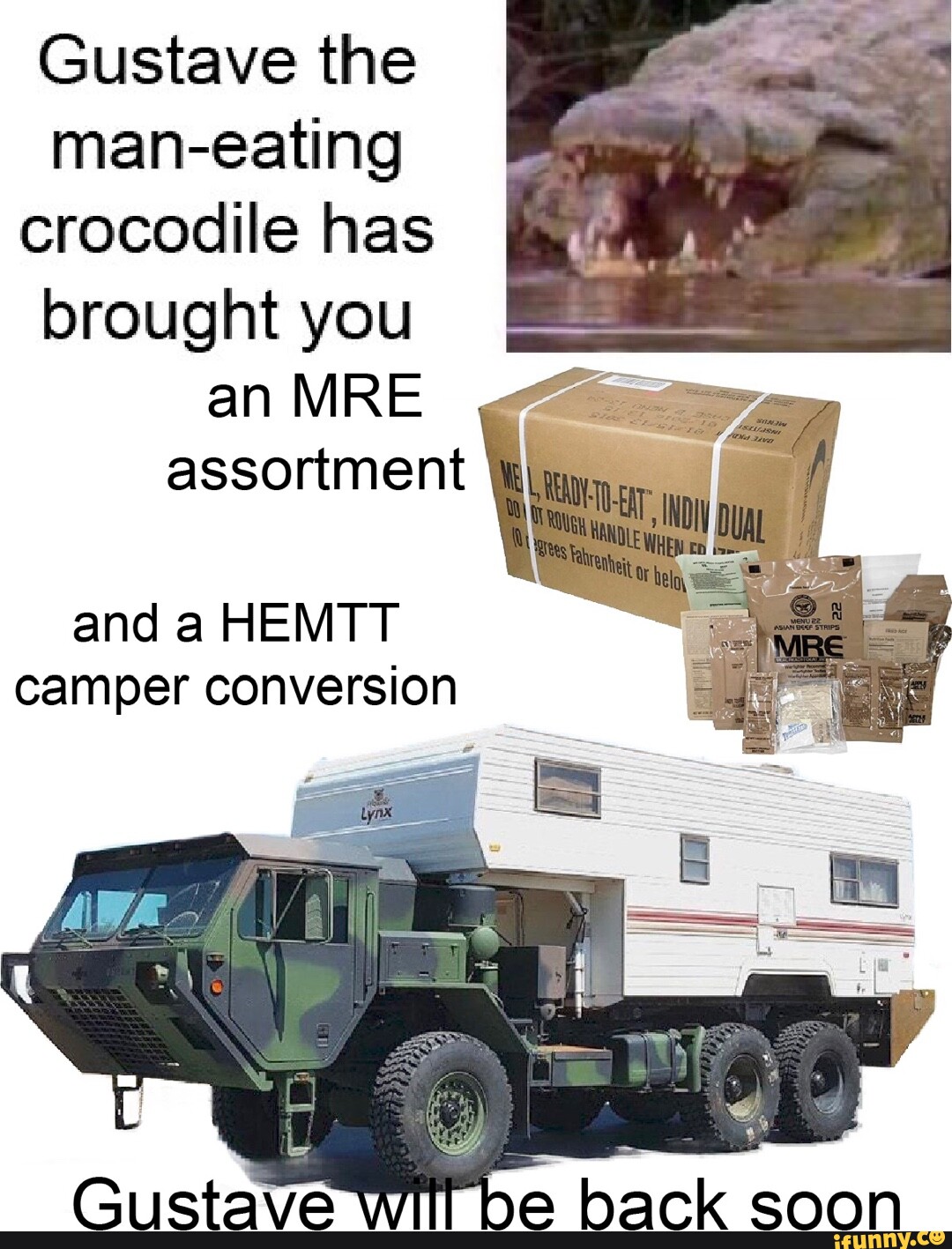 Gustave the man-eating crocodile has brought you an MIRE assortment and ...