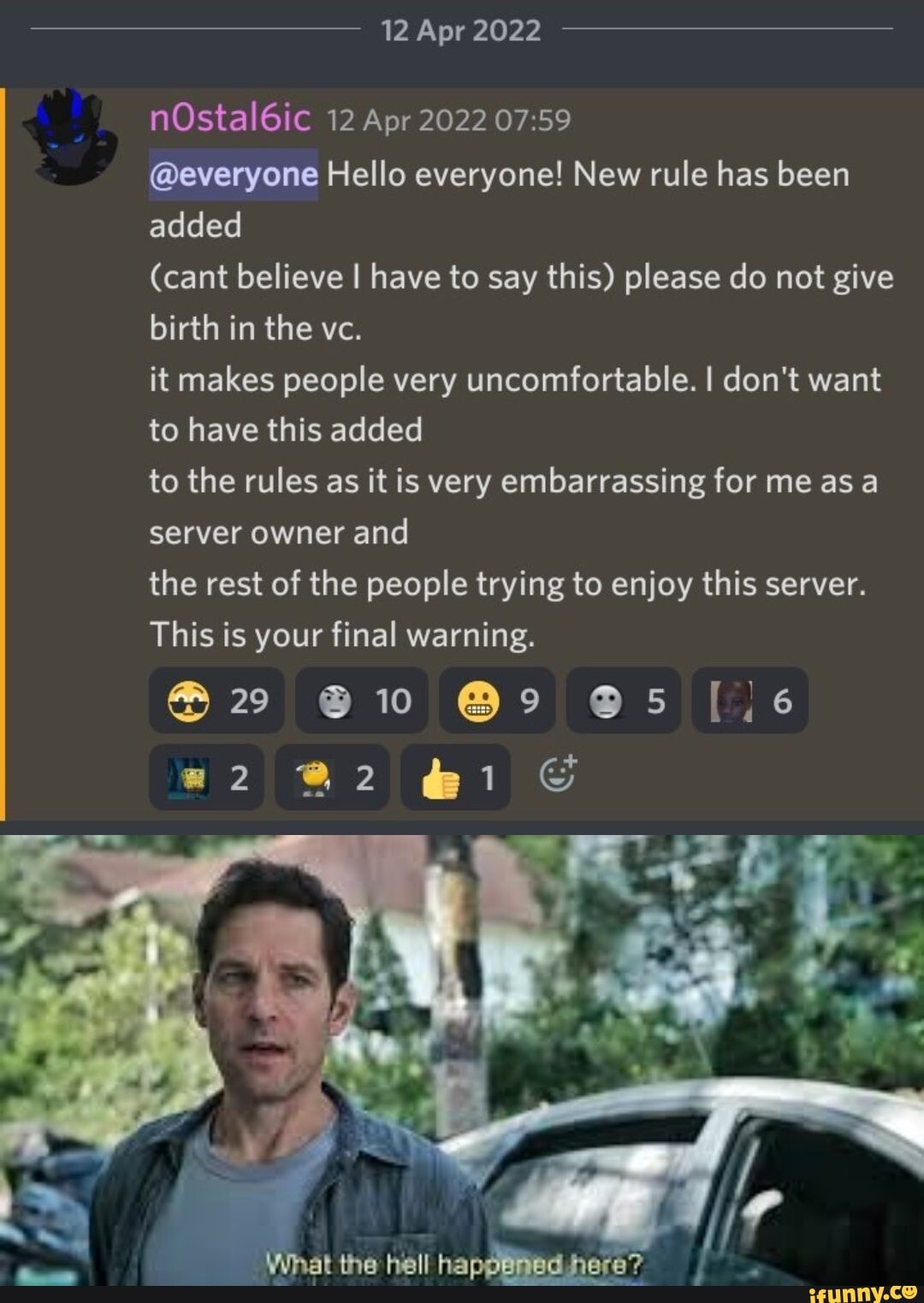 12 Apr 2022 nOstal6ic 12 Apr 2022 @everyone Hello everyone! New rule ...