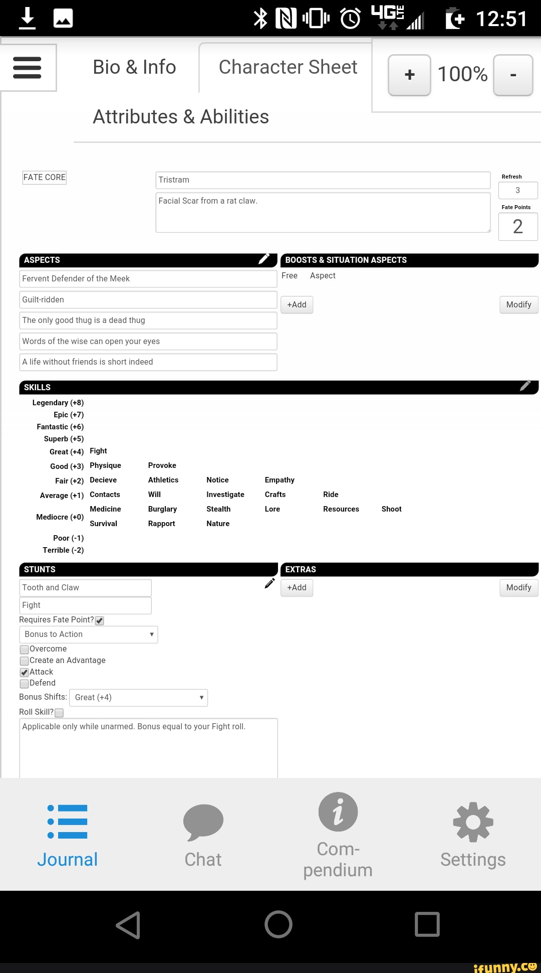 FATE of the Mouse Guard - = Bio & Info Character Sheet + 100% ...